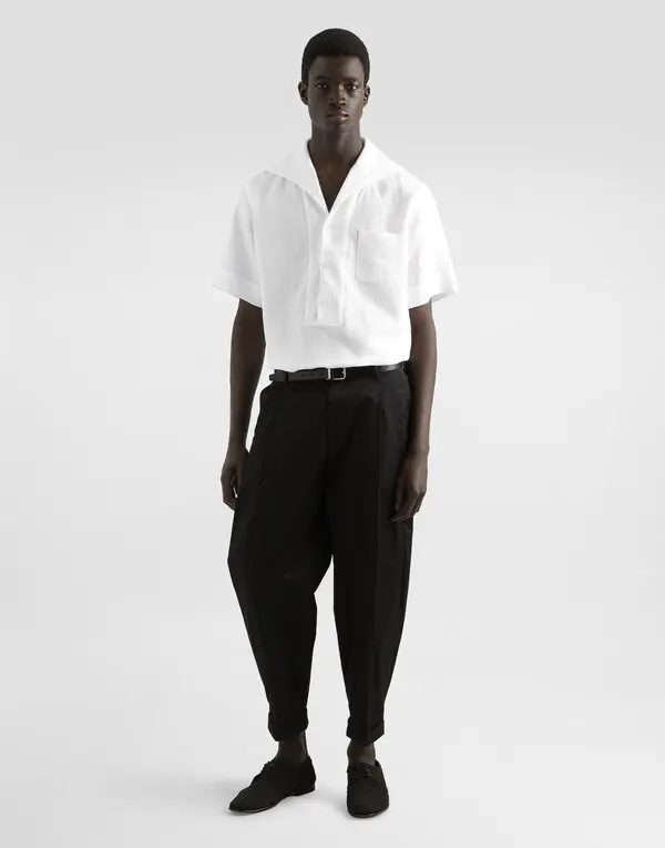 Dolce & Gabbana Three-button Short-sleeved Linen Shirt - White