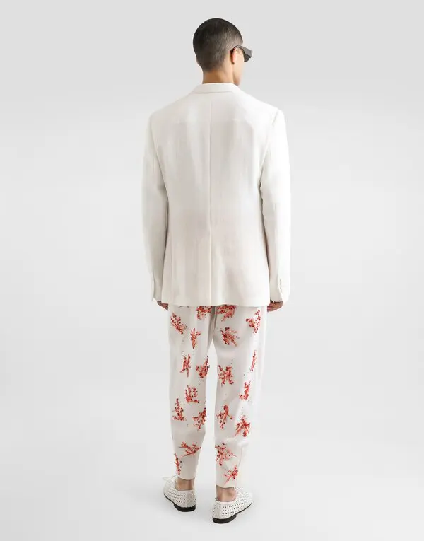 Dolce & Gabbana Long-sleeved Linen Shirt With Cardigan Buttoning