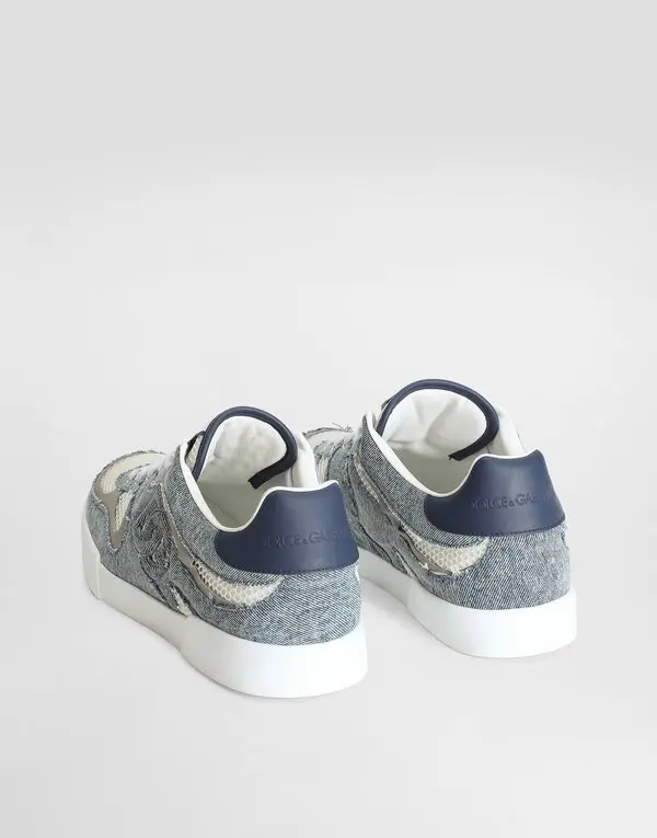 Dolce & Gabbana Denim Strobel Portofino Light Sneakers - Multicolor