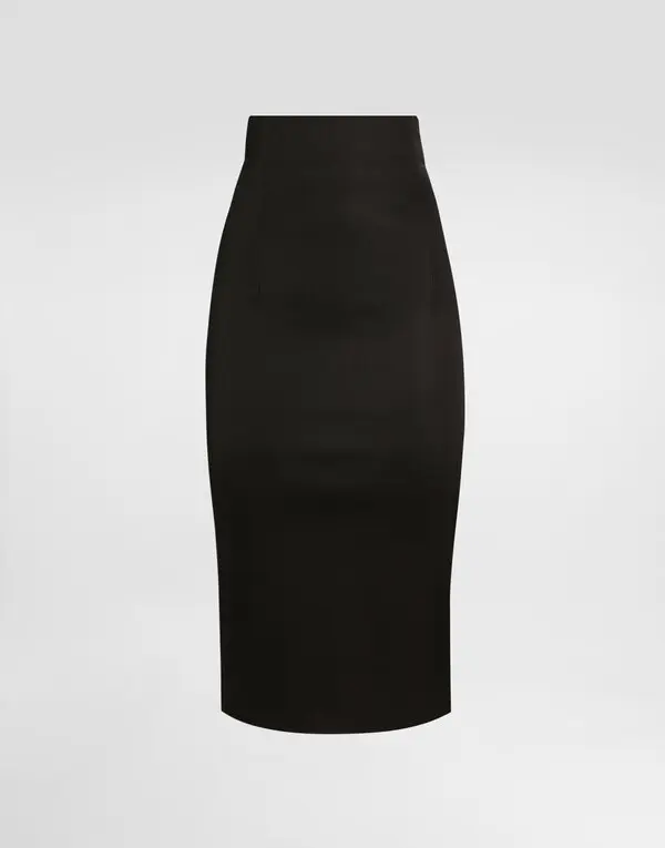 Dolce & Gabbana Technical Ottoman Pencil Skirt - Black