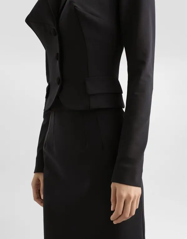 Dolce & Gabbana Technical Cady Pencil Skirt - Black