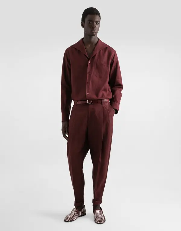 Dolce & Gabbana Long-sleeved Linen Shirt - Multicolor