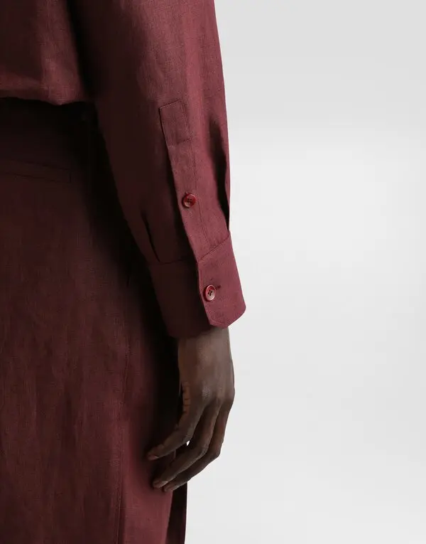 Dolce & Gabbana Long-sleeved Linen Shirt - Multicolor
