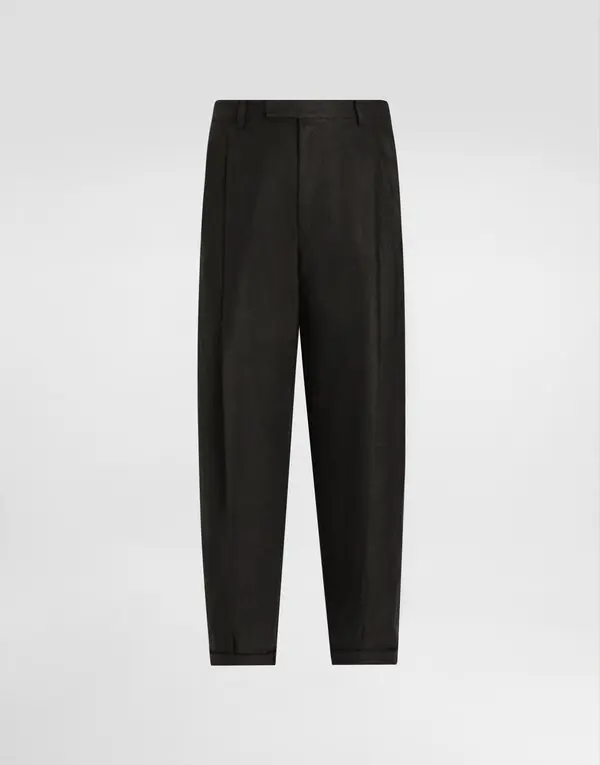 Dolce & Gabbana Linen Fabric Trousers - Black