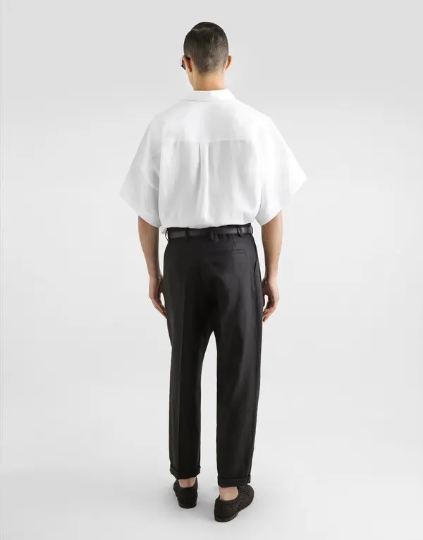 Dolce & Gabbana Linen Fabric Trousers - Black