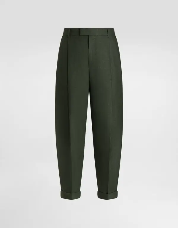 Dolce & Gabbana Linen Fabric Pants - Green