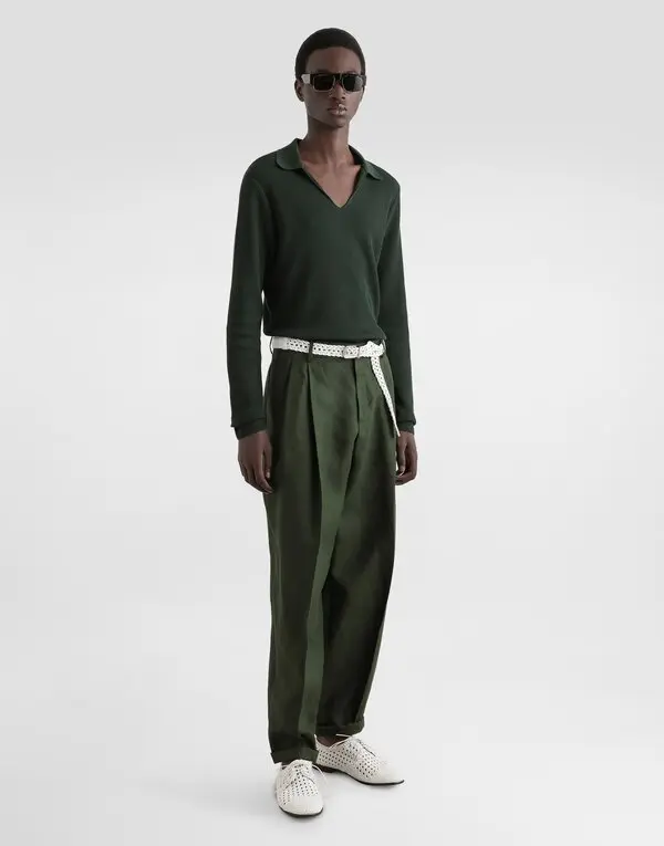 Dolce & Gabbana Linen Fabric Pants - Green