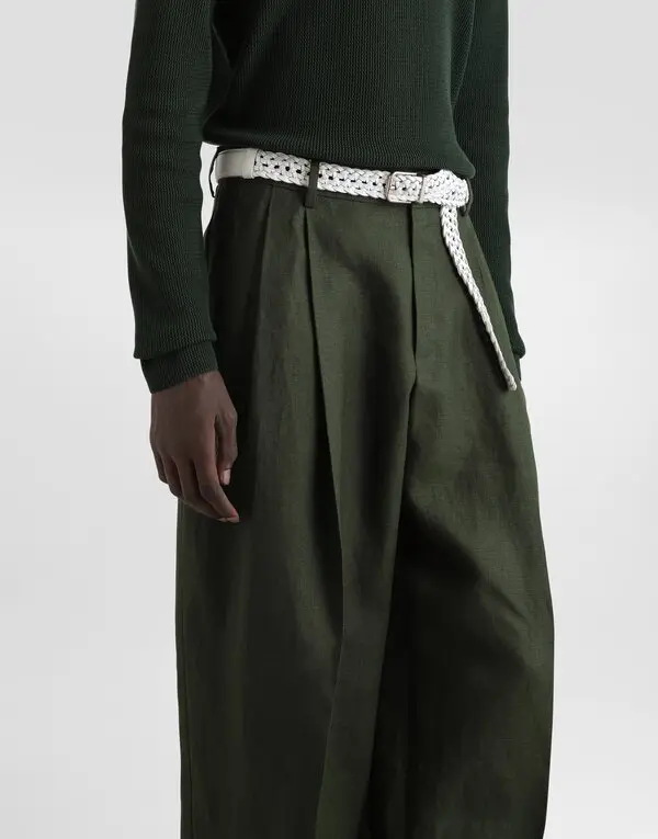 Dolce & Gabbana Linen Fabric Pants - Green