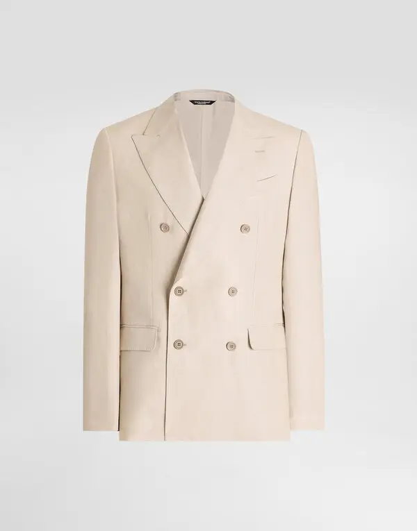 Dolce & Gabbana Double-breasted Linen Jacket - Beige