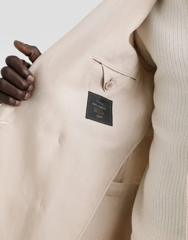 Dolce & Gabbana Double-breasted Linen Jacket - Beige