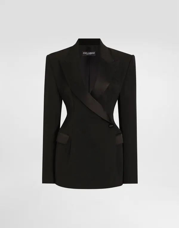 Dolce & Gabbana Double-breasted Wool Gabardine Tuxedo Jacket