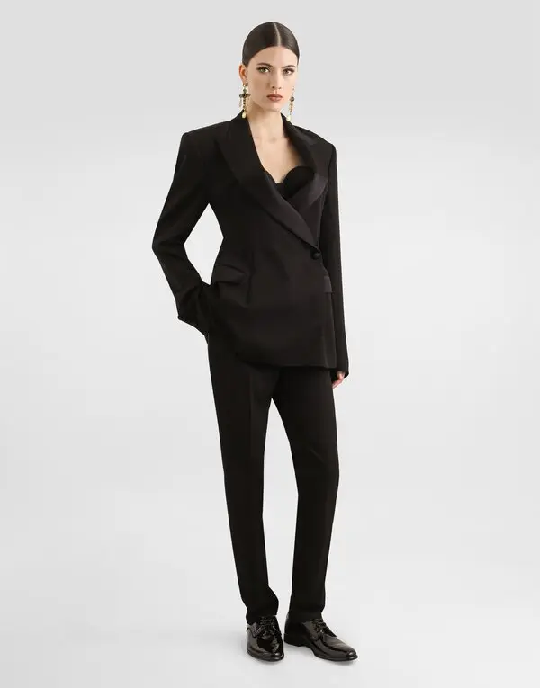 Dolce & Gabbana Double-breasted Wool Gabardine Tuxedo Jacket