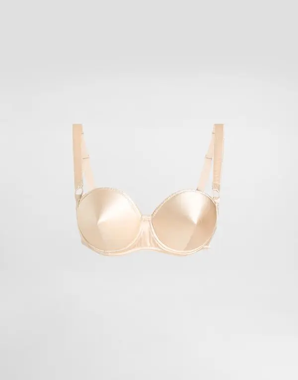 Dolce & Gabbana Satin Balconette Bra With Conical Cups - Pale Pink