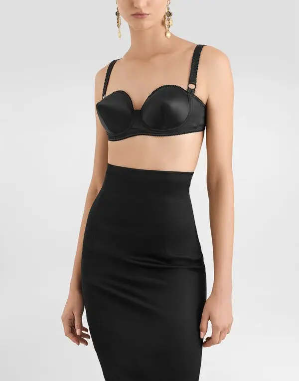 Dolce & Gabbana Satin Balconette Bra With Conical Cups