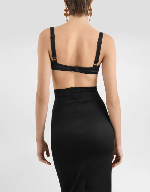Dolce & Gabbana Satin Balconette Bra With Conical Cups