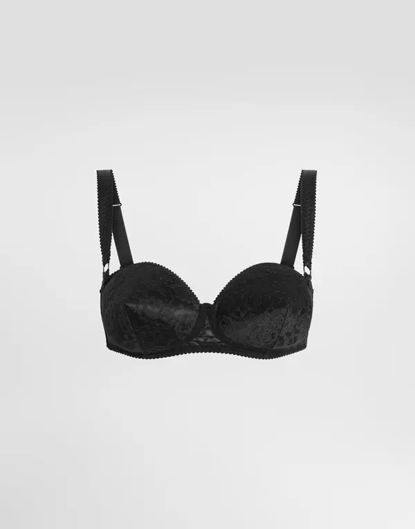 Dolce & Gabbana Lace Balconette Bra With Conical Cups - Black