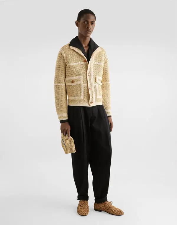 Dolce & Gabbana Three-button Long-sleeved Linen Shirt - Black