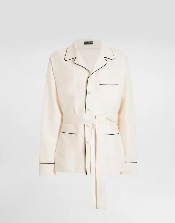 Dolce & Gabbana Linen Pajama Jacket With Belt