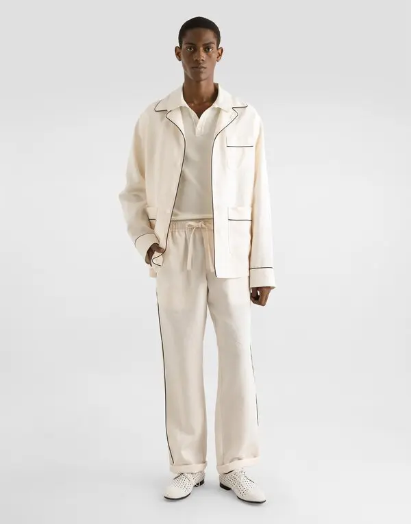 Dolce & Gabbana Linen Pajama Jacket With Belt