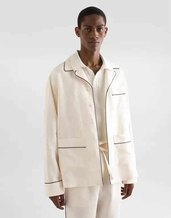 Dolce & Gabbana Linen Pajama Jacket With Belt