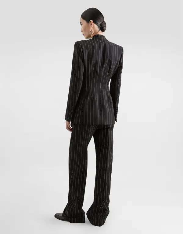 Dolce & Gabbana Double-breasted Pinstripe Wool Jacket - Multicolor