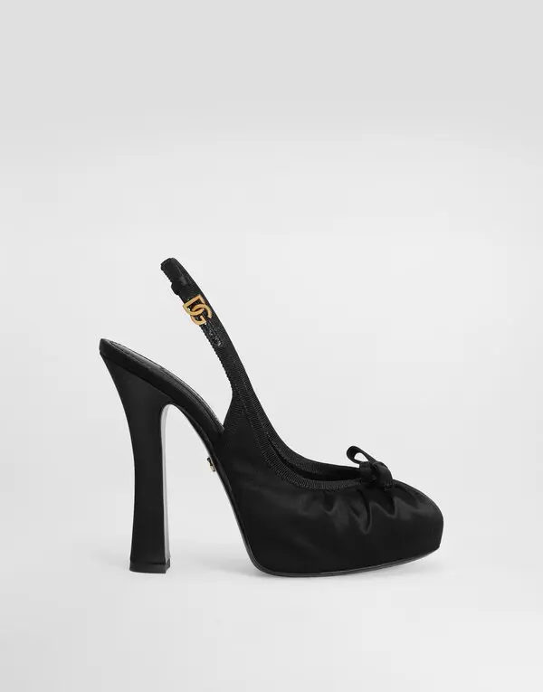 Dolce & Gabbana Satin Slingbacks - Black