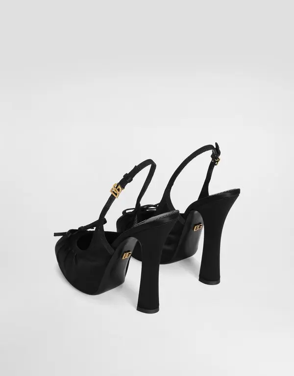 Dolce & Gabbana Satin Slingbacks - Black