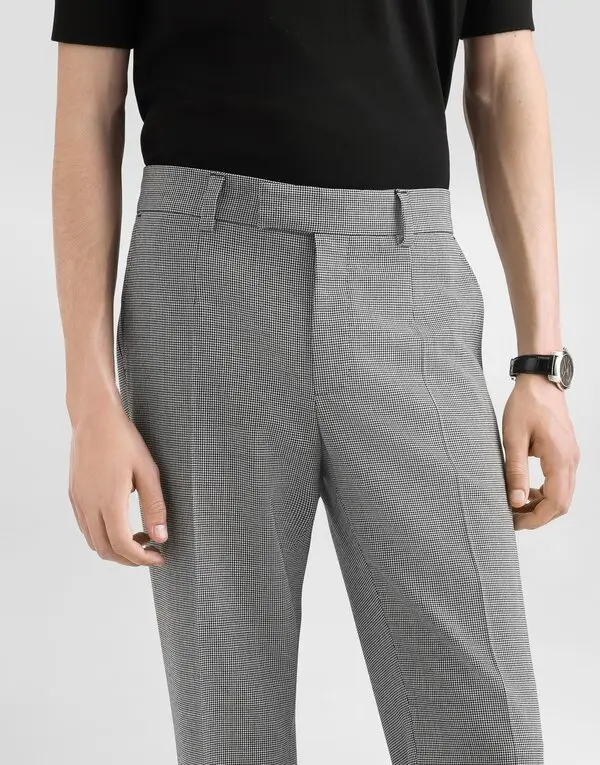 Dolce & Gabbana Tailored Houndstooth Wool Pants - Multicolor