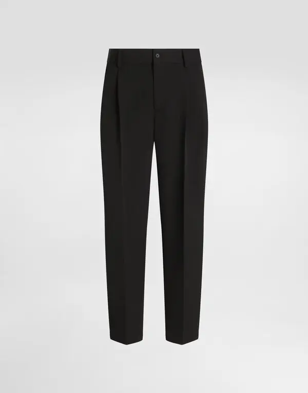 Dolce & Gabbana Tailored Wool Gabardine Pants - Black