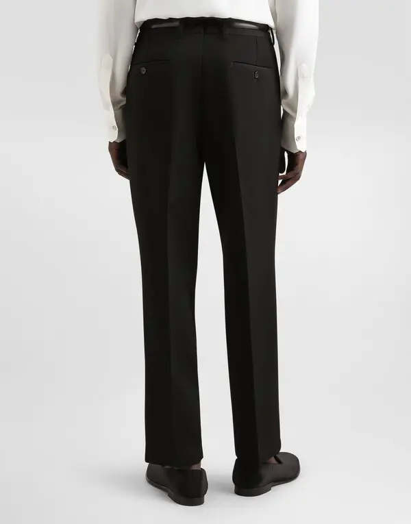 Dolce & Gabbana Tailored Wool Gabardine Pants - Black