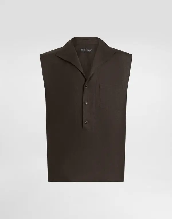 Dolce & Gabbana Three-button Sleeveless Linen Shirt