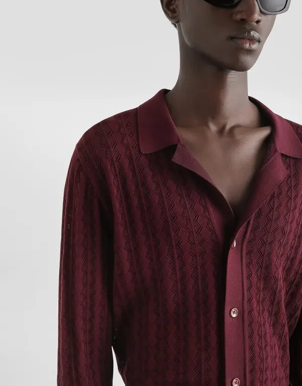 Dolce & Gabbana Cotton Openwork-knit Shirt - Multicolor