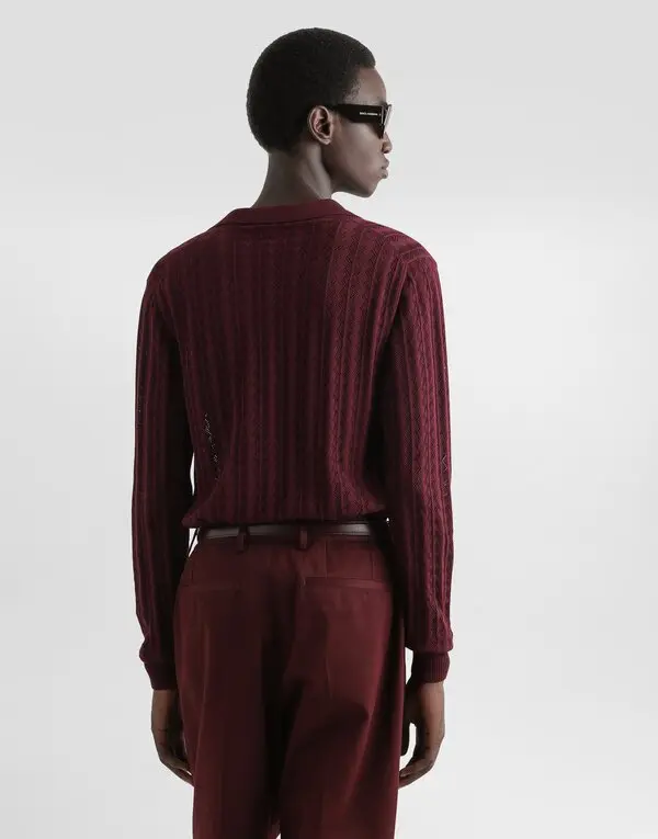 Dolce & Gabbana Cotton Openwork-knit Shirt - Multicolor