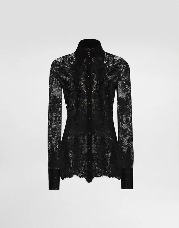 Dolce & Gabbana Floral Lace Shirt With Scalloping