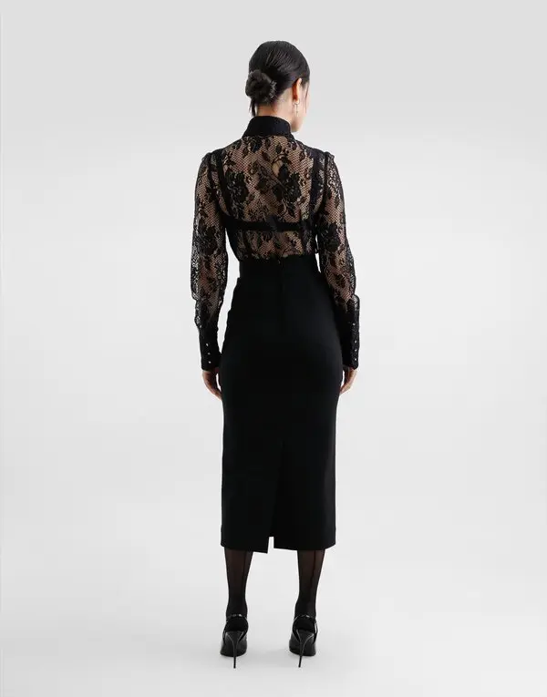 Dolce & Gabbana Floral Lace Shirt With Scalloping