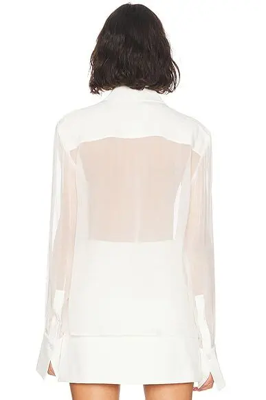 SANS FAFF Panelled Silk Blouse - White