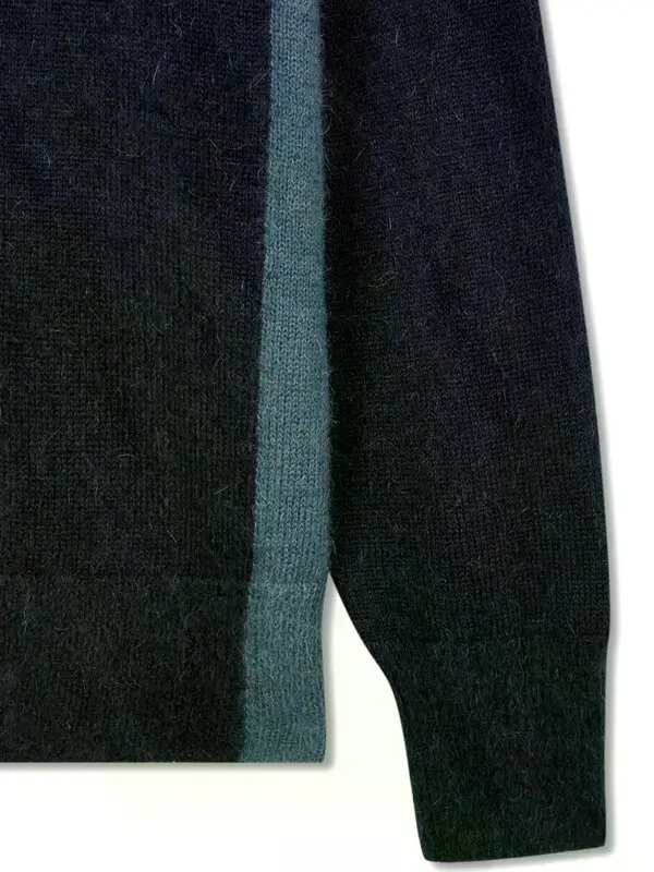STUDIO TOMBOY Fine-knit Polo Shirt With Color-block Design - Blue