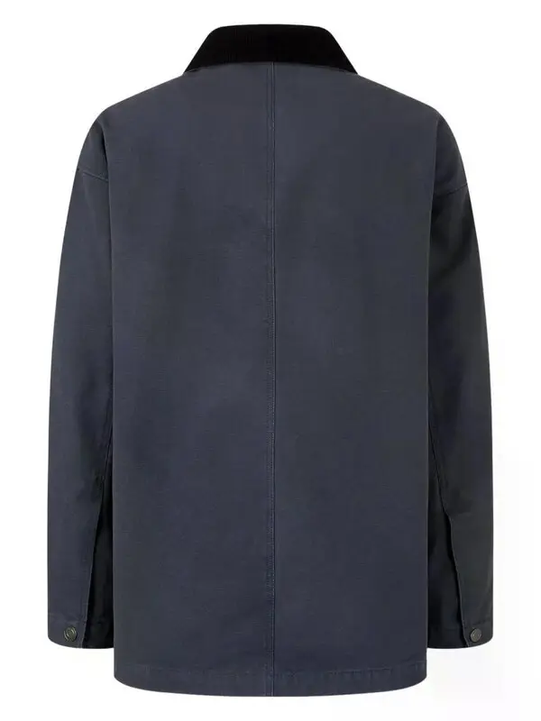 STUDIO TOMBOY Corduroy-collar Canvas Jacket - Grey