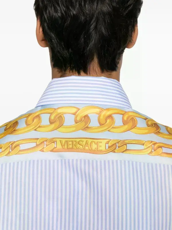 Versace Maxi Chain Striped Shirt