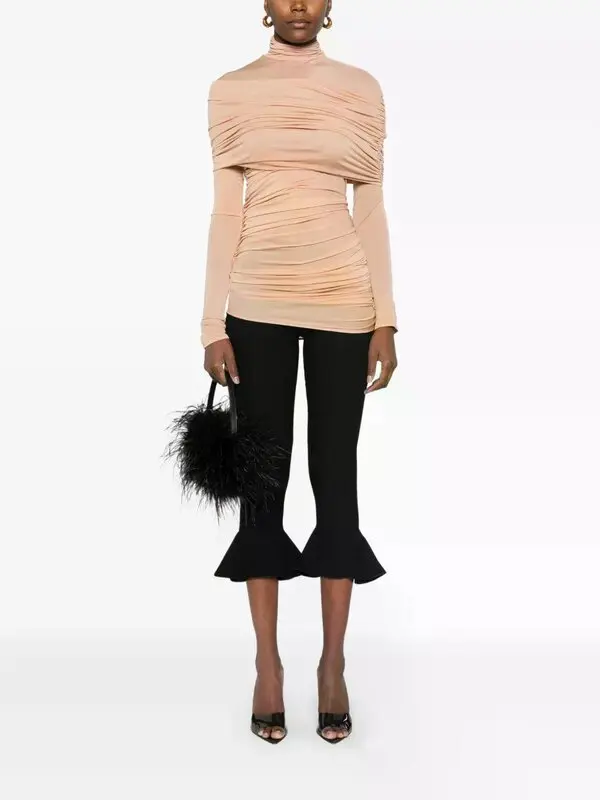 MUGLER Ruched Top - Neutrals