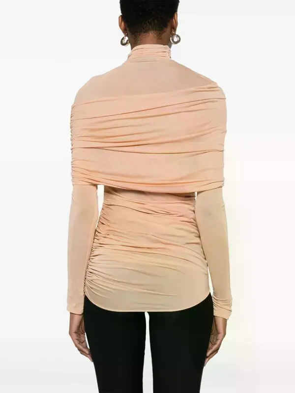 MUGLER Ruched Top - Neutrals