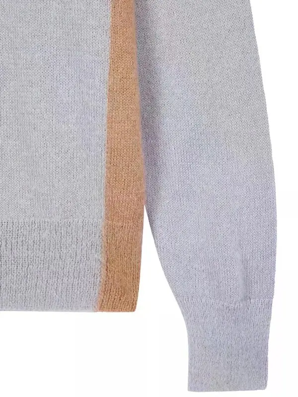 STUDIO TOMBOY Fine-knit Color-blocked Polo Shirt - Grey