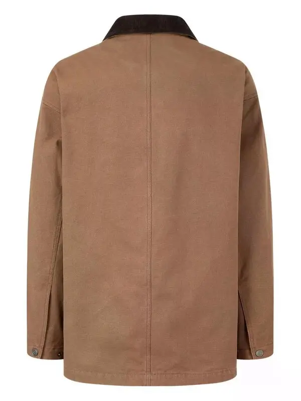 STUDIO TOMBOY Corduroy-collar Canvas Jacket - Brown