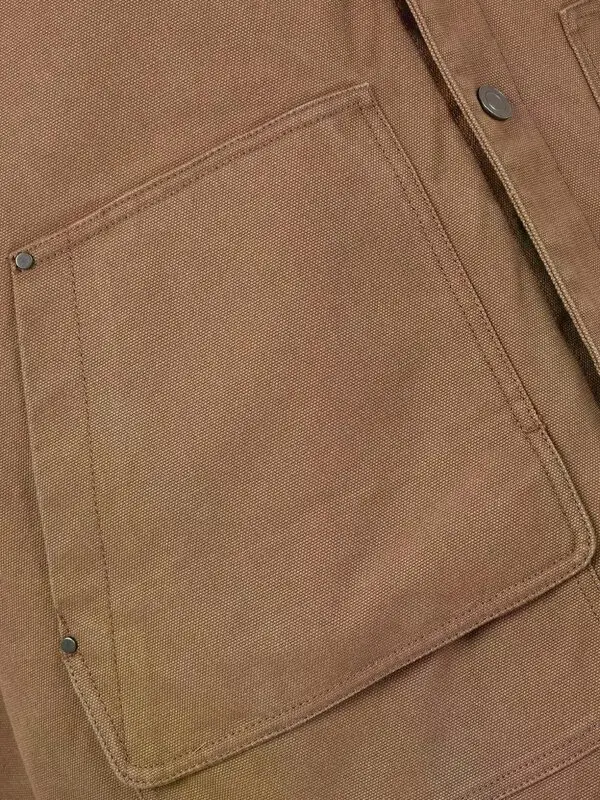 STUDIO TOMBOY Corduroy-collar Canvas Jacket - Brown