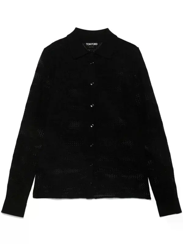 TOM FORD Open-knit Shirt - Black