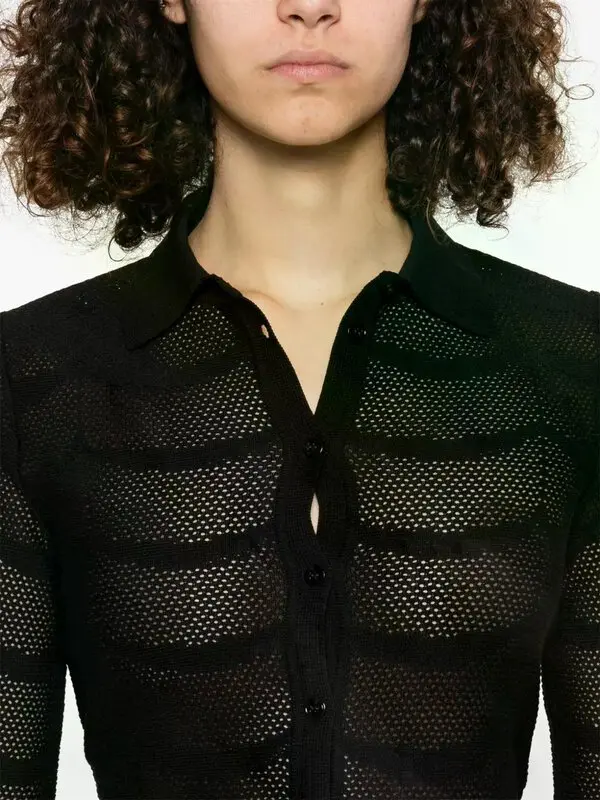 TOM FORD Open-knit Shirt - Black