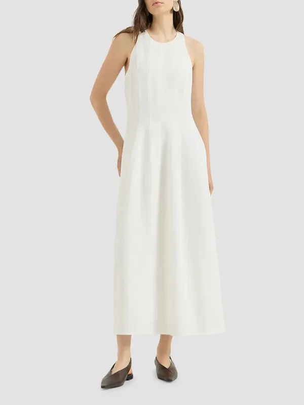 Brunello Cucinelli Viscose And Linen Twill Dress - White