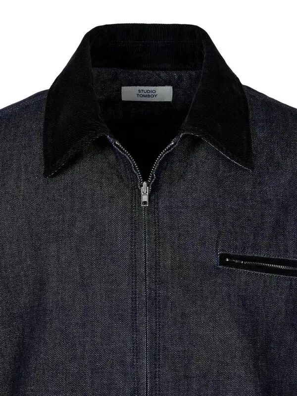 STUDIO TOMBOY Corduroy-collar Denim Jacket