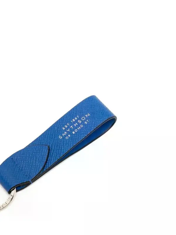 Smythson Leather Keyring - Blue