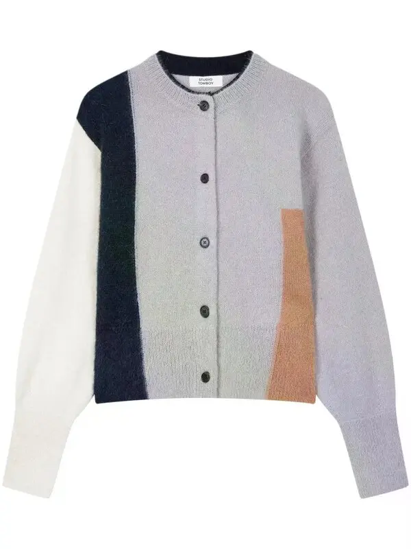 STUDIO TOMBOY Colour-block Cardigan - Grey